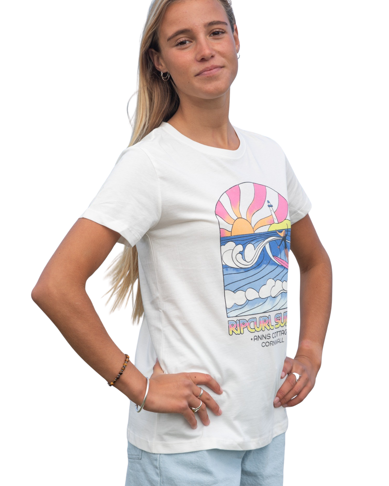 The Rip Curl Stringer T-Shirt in Bone | Anns Cottage – Ann's Cottage