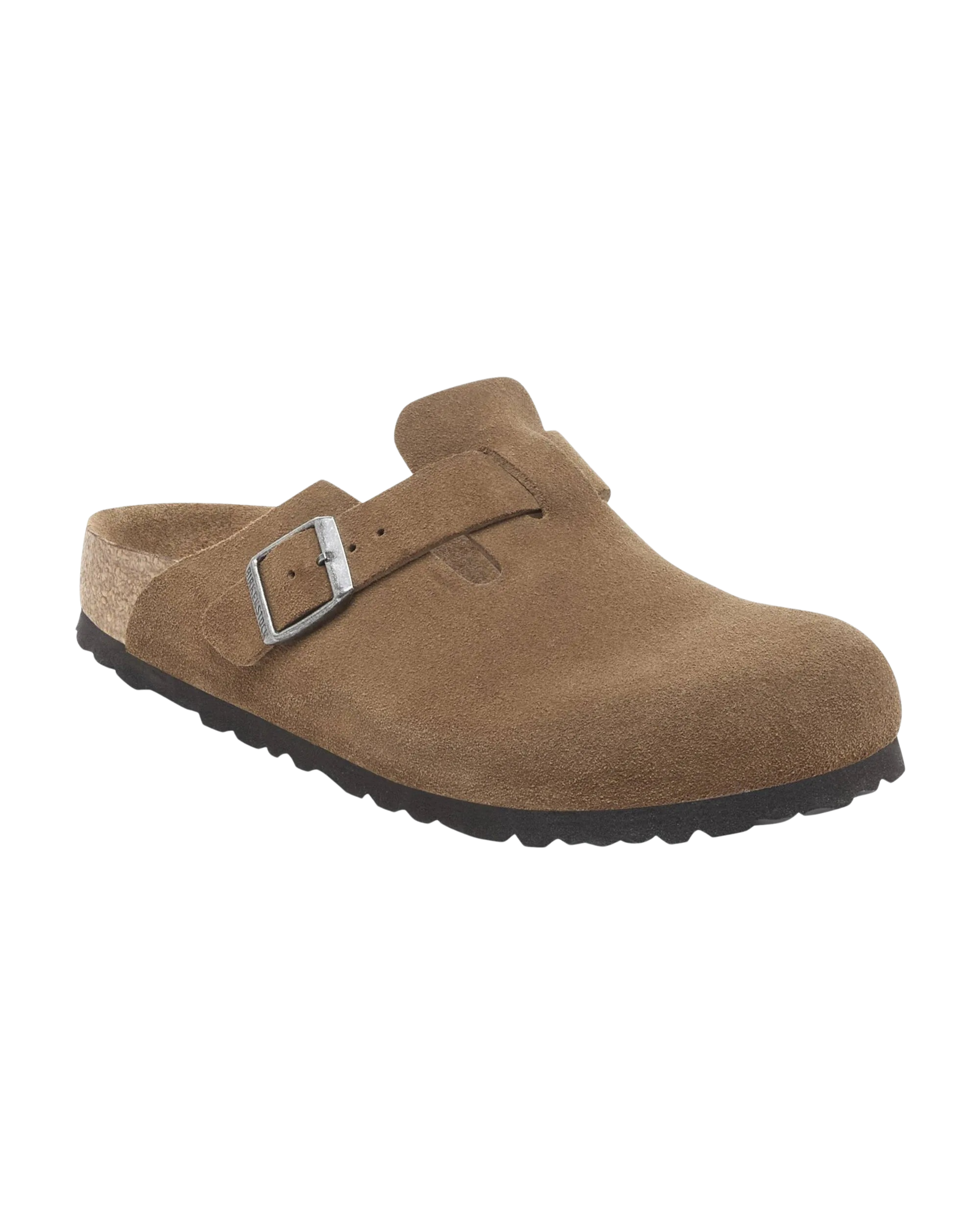 The Birkenstock Boston Soft Footbed Suede Leather Sandals in Brown ...