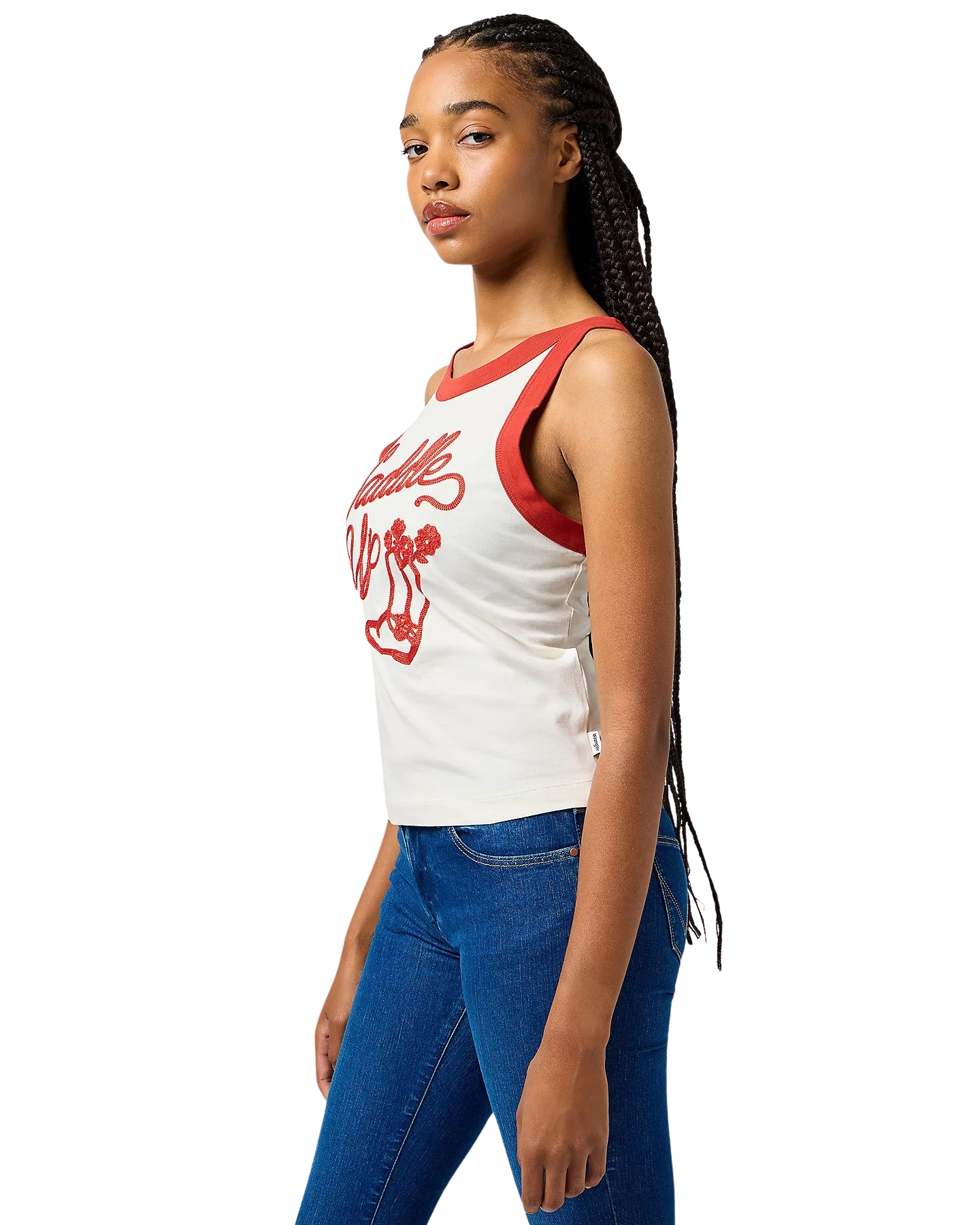 The Wrangler Ringer Vest in White | Anns Cottage – Ann's Cottage