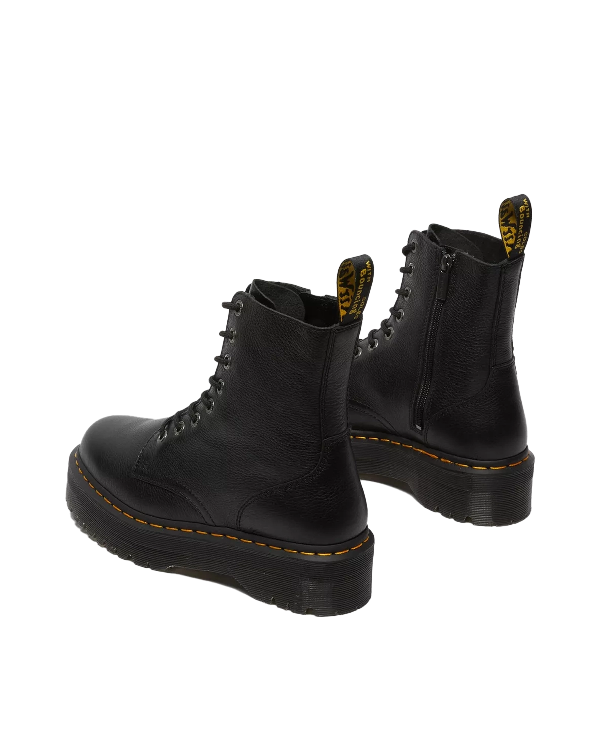 The Dr Martens Womens Jadon III Pisa Leather Platform Boots in Black ...