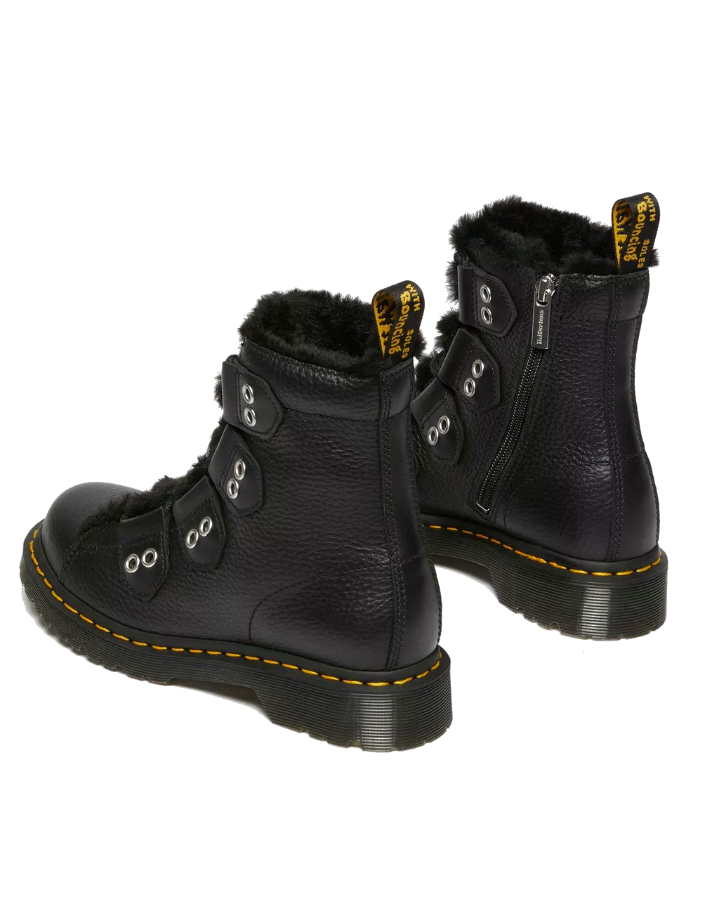The Dr Martens 1460 Faux Fur Lined Lace to Toe Boots in Black | Anns ...