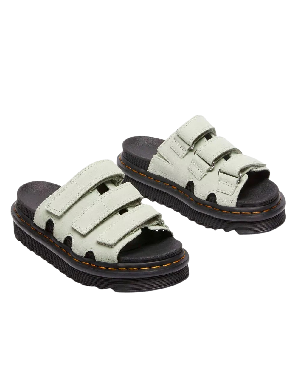 The Dr Martens Raine Slide EH Suede Sandals in Green | Anns Cottage ...