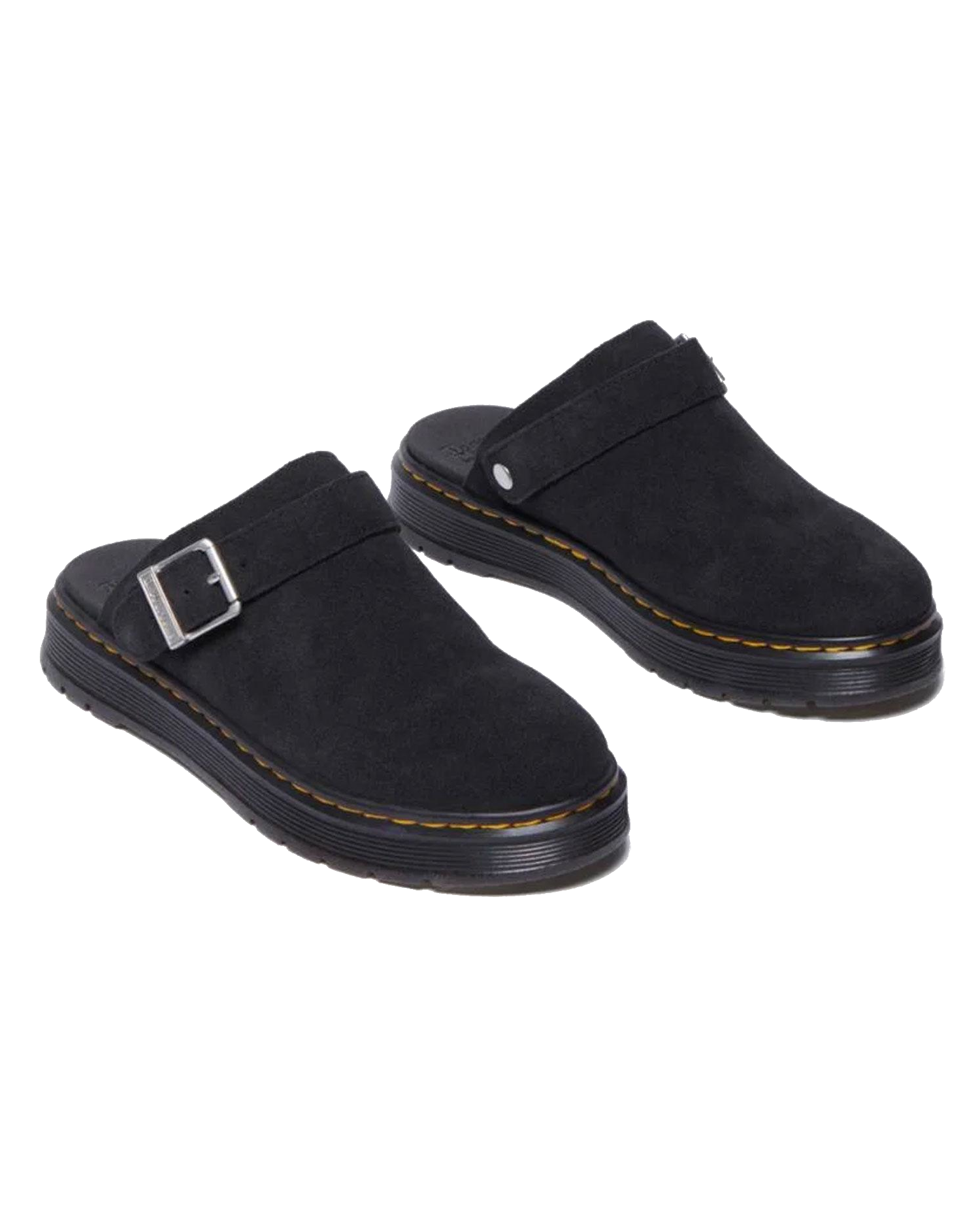 The Dr Martens Brookline Bronx Suede Mules in Black | Anns Cottage ...