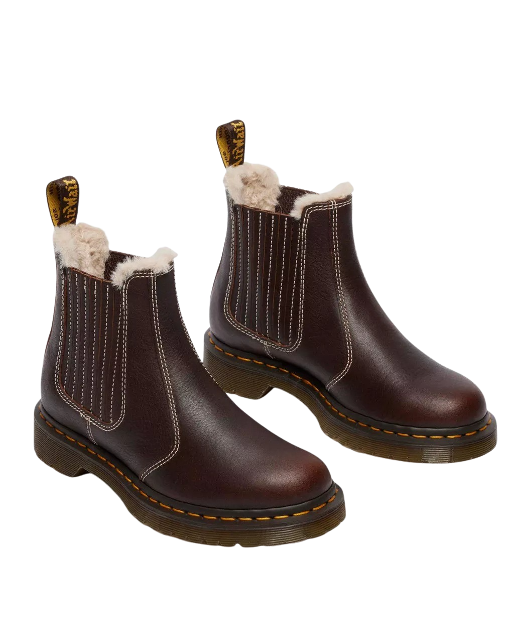 The Dr Martens 2976 Leonore II Grizzly Leather Chelsea Boots in Brown ...