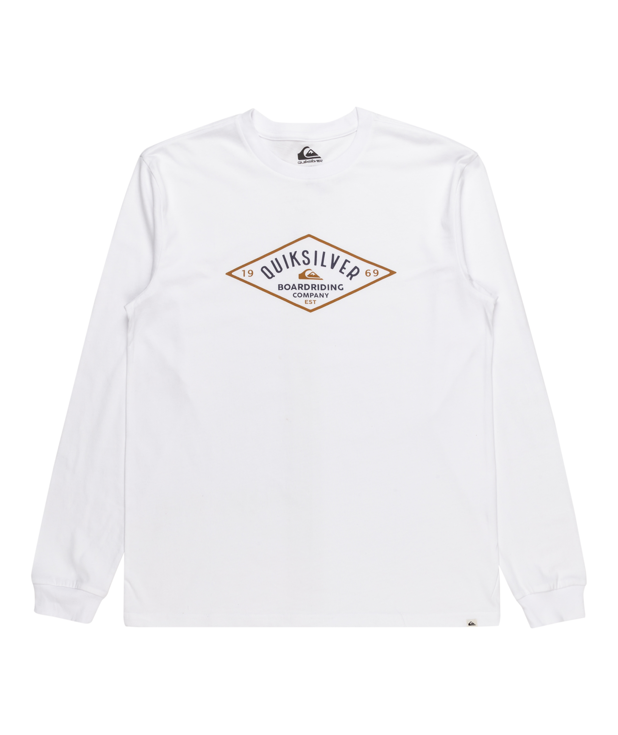The Quiksilver Diamond Logo Long Sleeve T-Shirt in White | Anns Cottage ...