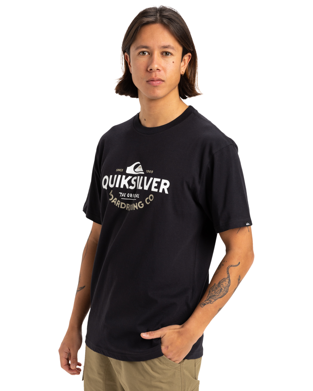 The Quiksilver Typed Out T-Shirt in Black | Anns Cottage – Ann's Cottage