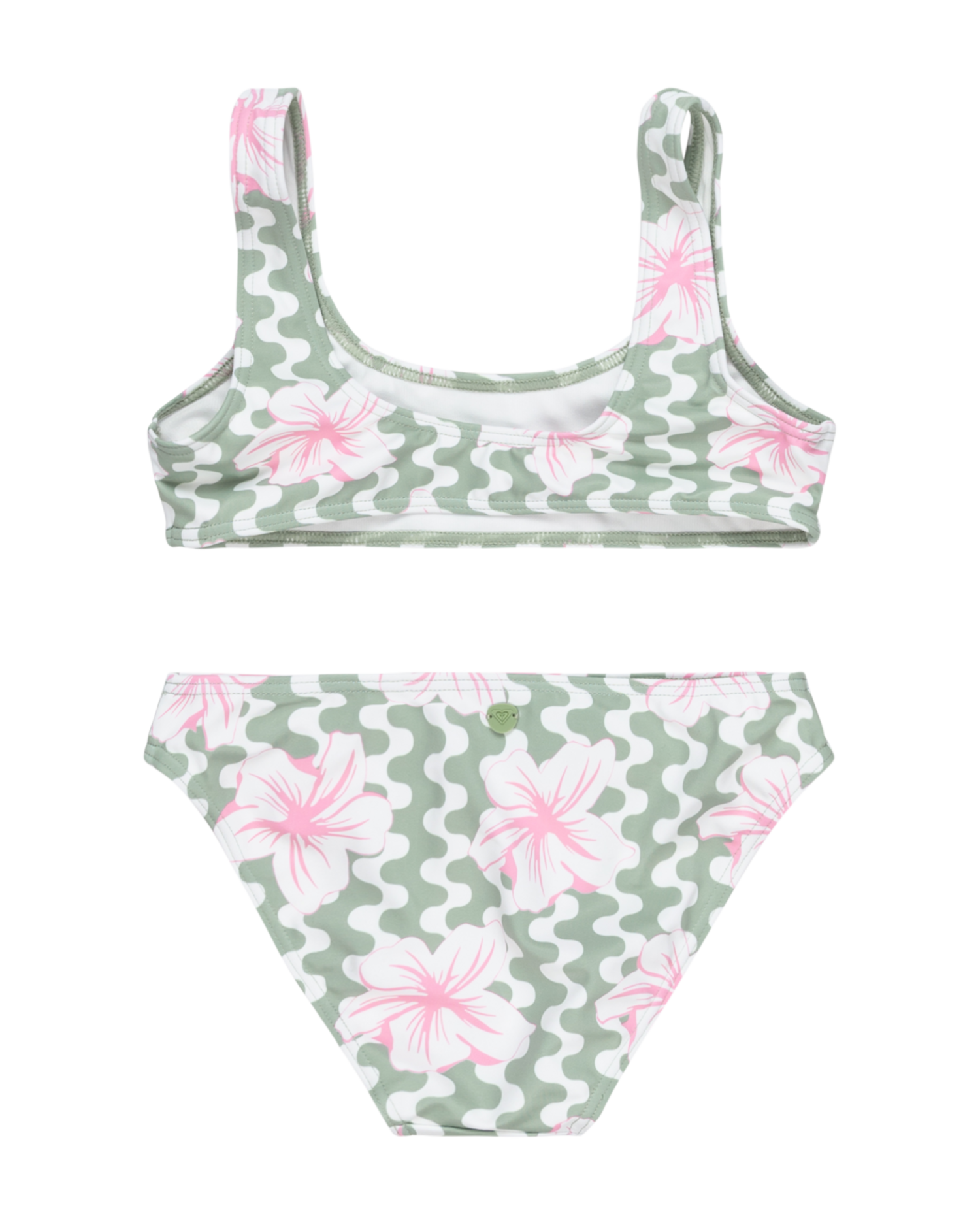 The Roxy Girls Party Waves 2 Bralette Bikini Set in Green | Anns ...