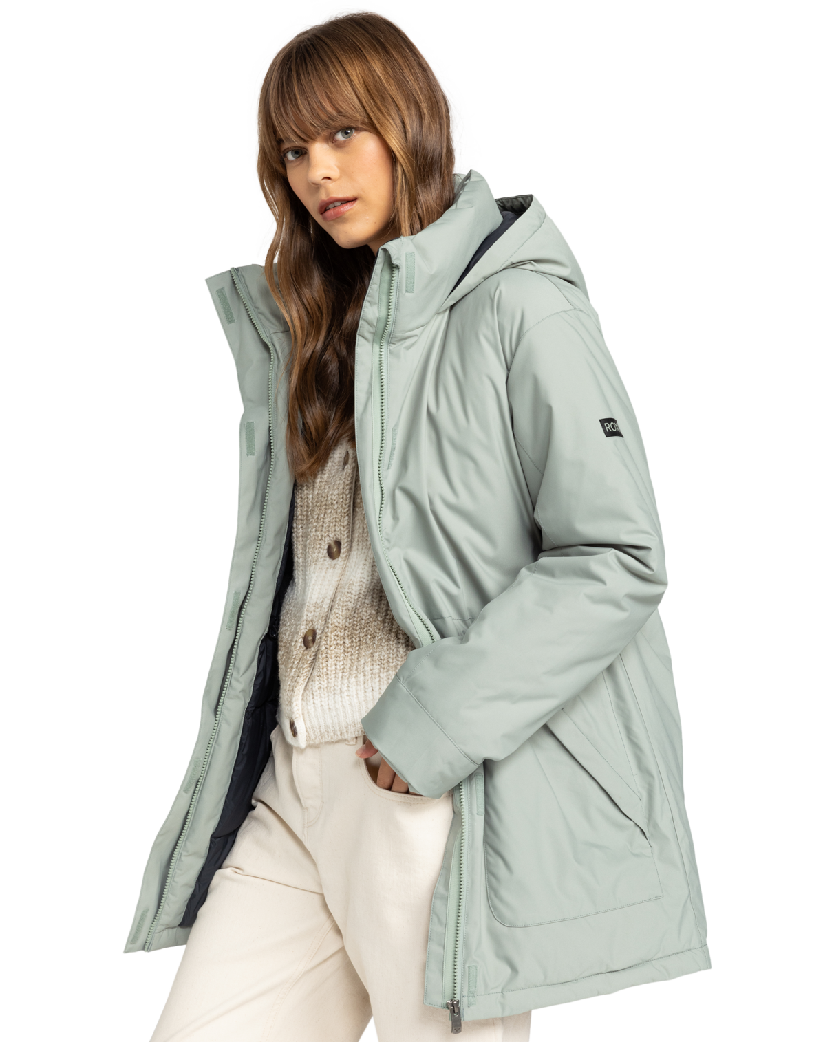 The Roxy Serena Parka Jacket in Green | Anns Cottage – Ann's Cottage