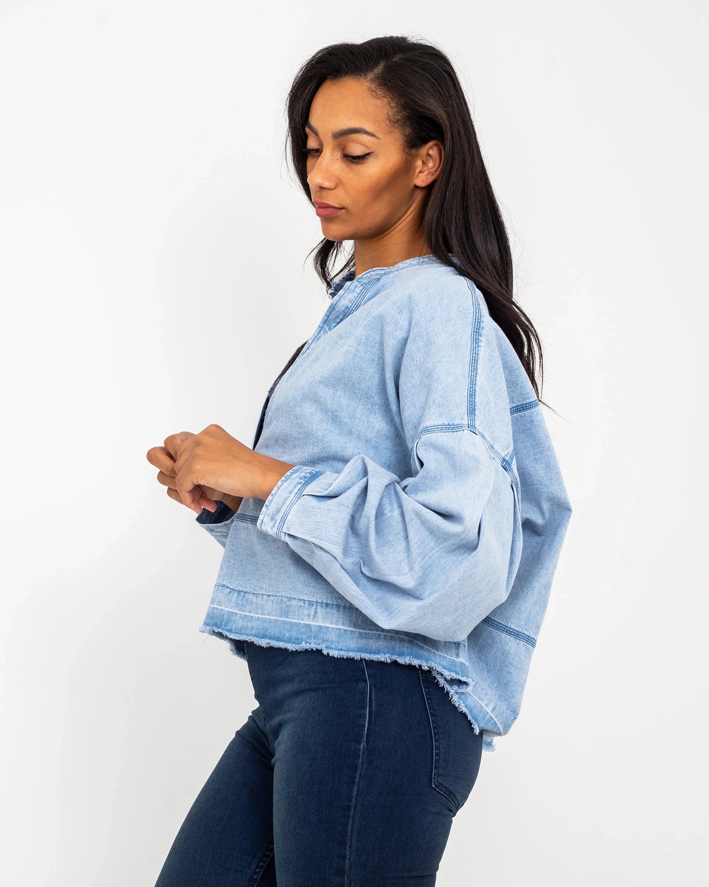 The Free People Womens Jude Denim Pullover Shirt in Blue | Anns Cottage ...