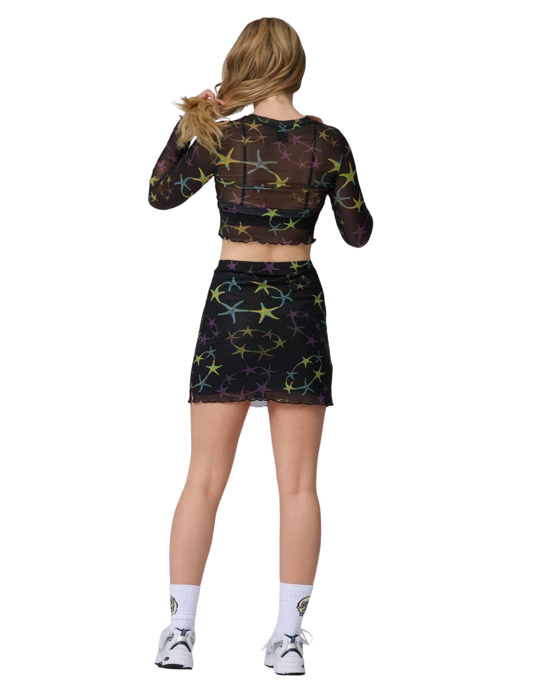 The Santa Cruz Strip Digi Mesh Mini Skirt in Multi | Anns Cottage – Ann ...