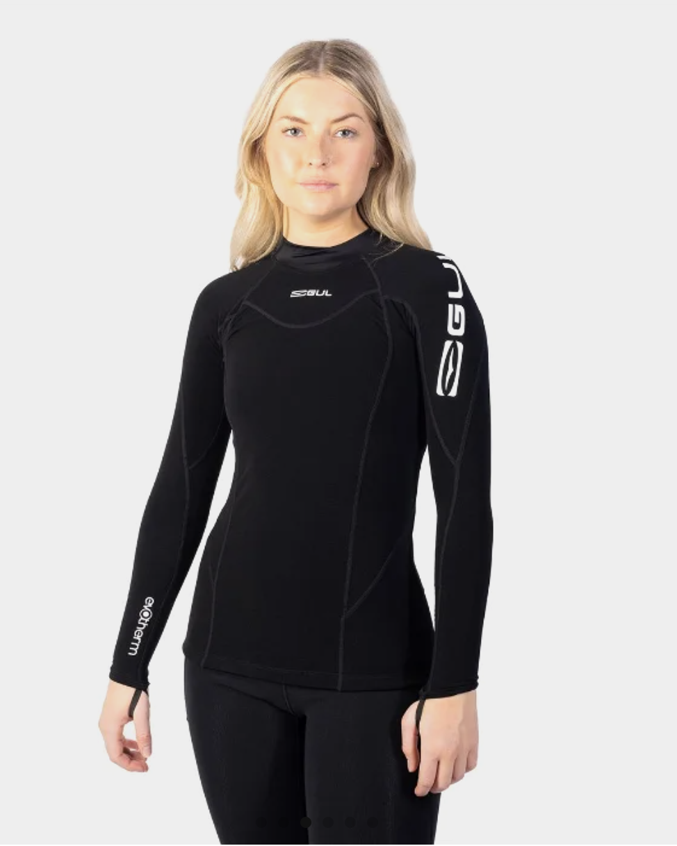 The Gul Evotherm Thermal Long Sleeve Rash Vest in Black | Anns Cottage ...