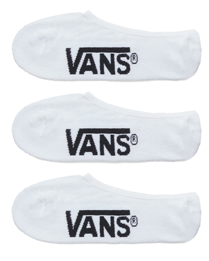 The Vans Mens Classic No Show Socks (3 Pack) in White | Anns Cottage ...
